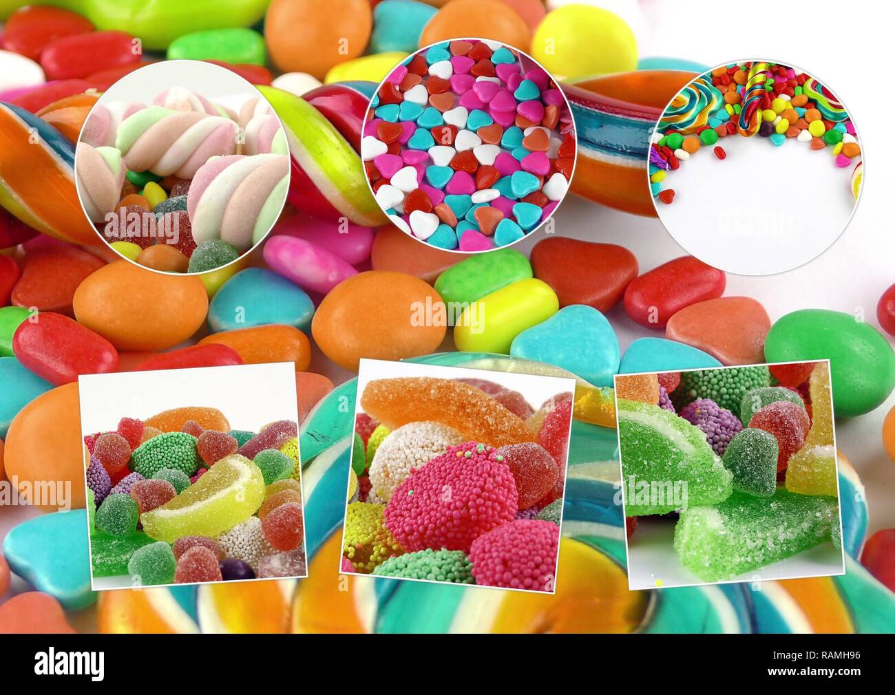 Candy Sweet Lolly Sugary Collage Photo Stock Photo - Alamy