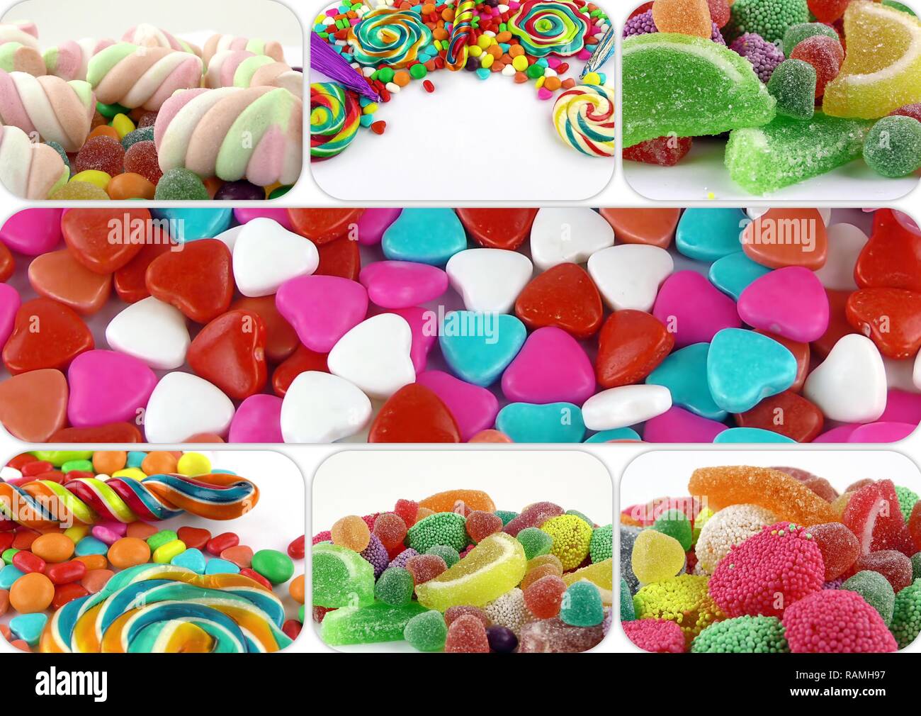 Candy Sweet Lolly Sugary Collage Photo Stock Photo - Alamy