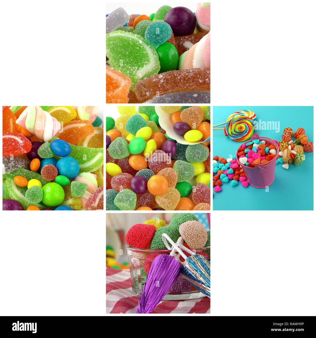 Candy Sweet Lolly Sugary Collage Photo Stock Photo - Alamy