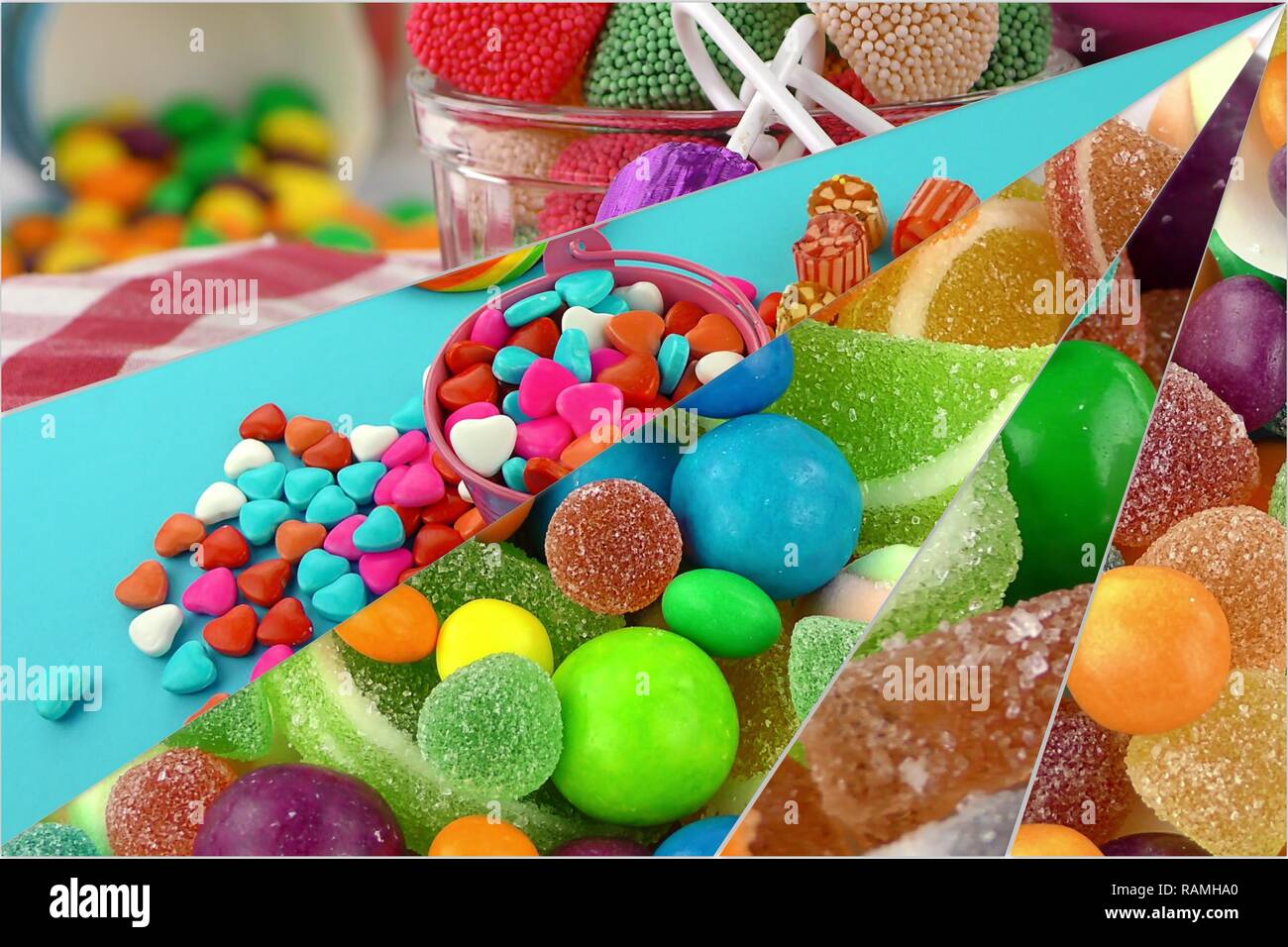 Candy Sweet Lolly Sugary Collage Photo Stock Photo - Alamy