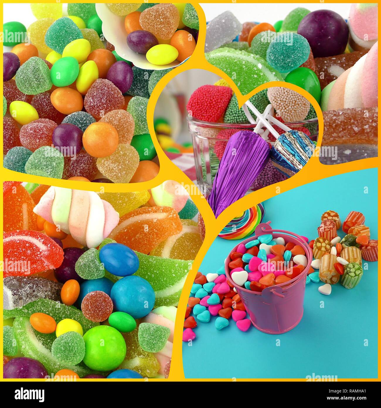 Candy Sweet Lolly Sugary Collage Photo Stock Photo - Alamy