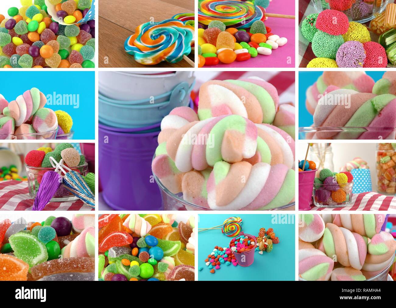 Candy Sweet Lolly Sugary Collage Photo Stock Photo - Alamy