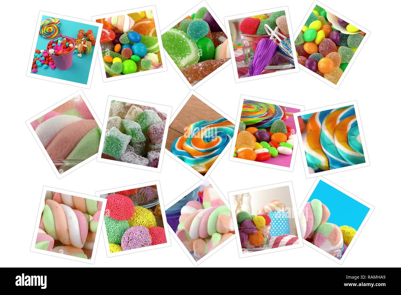 Candy Sweet Lolly Sugary Collage Photo Stock Photo - Alamy