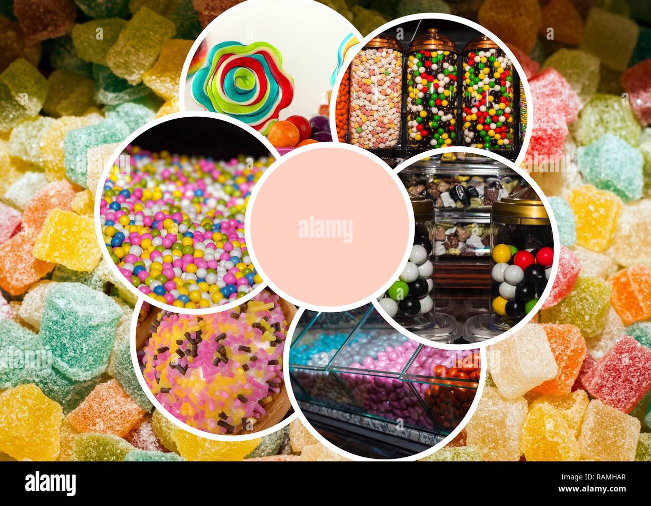 Candy Sweet Lolly Sugary Collage Photo Stock Photo - Alamy