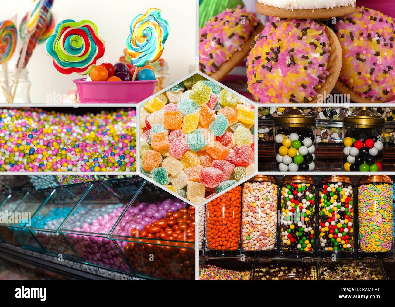 Candy Sweet Lolly Sugary Collage Photo Stock Photo - Alamy
