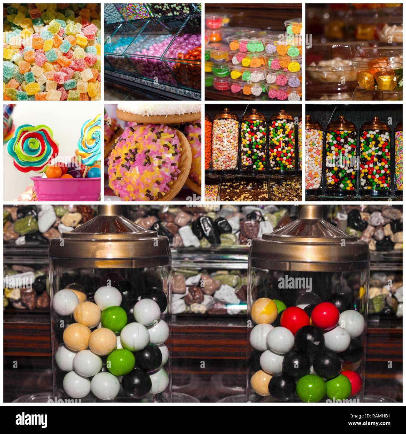 Candy Sweet Lolly Sugary Collage Photo Stock Photo - Alamy