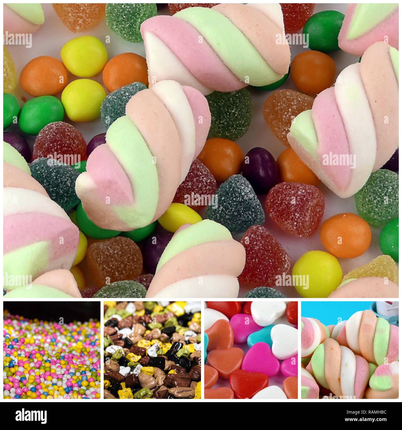 Candy Sweet Lolly Sugary Collage Photo Stock Photo - Alamy