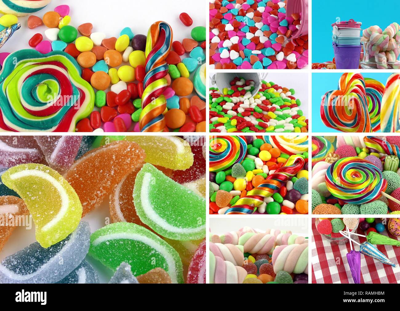 Candy Sweet Lolly Sugary Collage Photo Stock Photo - Alamy