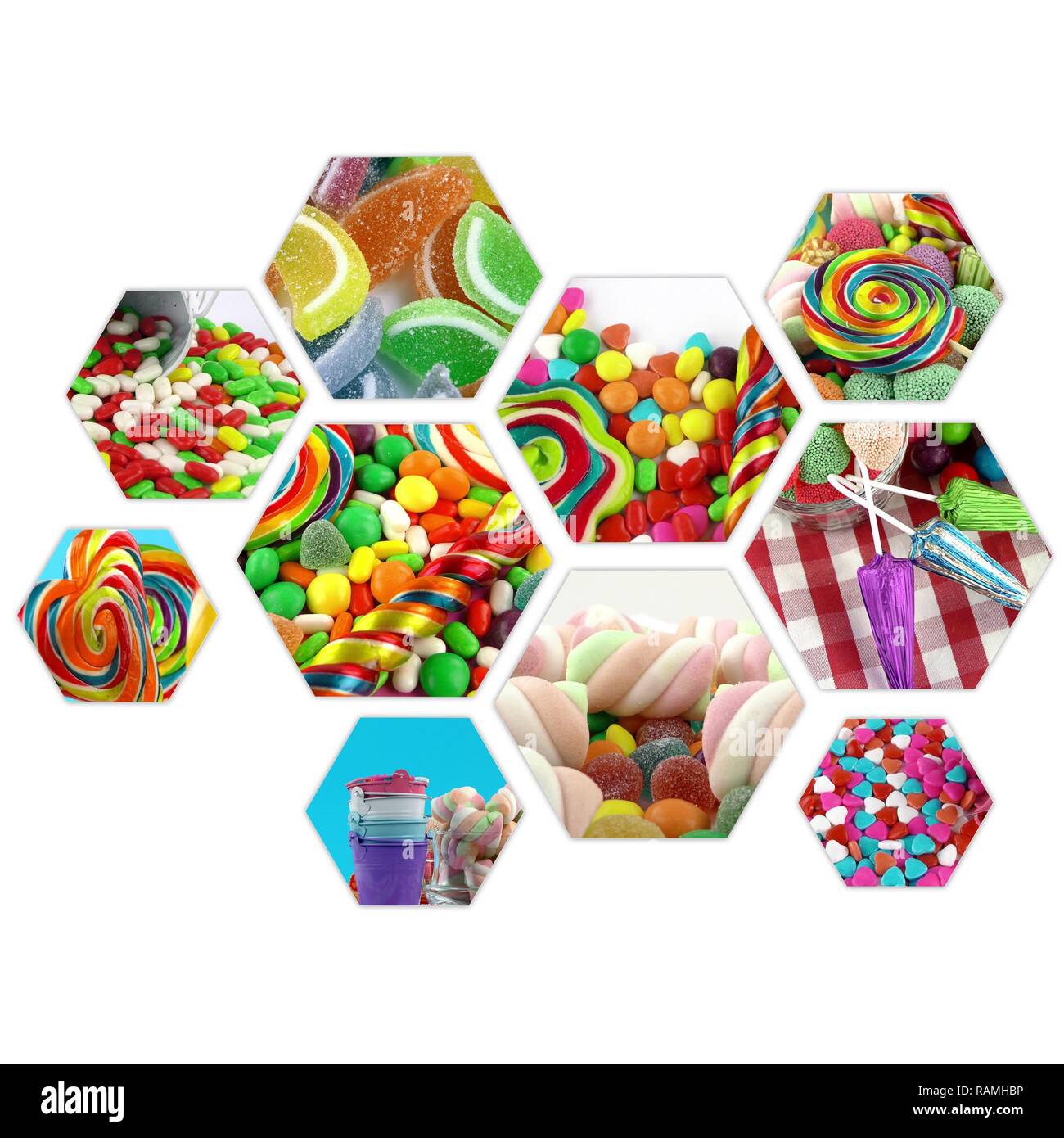 Candy Sweet Lolly Sugary Collage Photo Stock Photo - Alamy