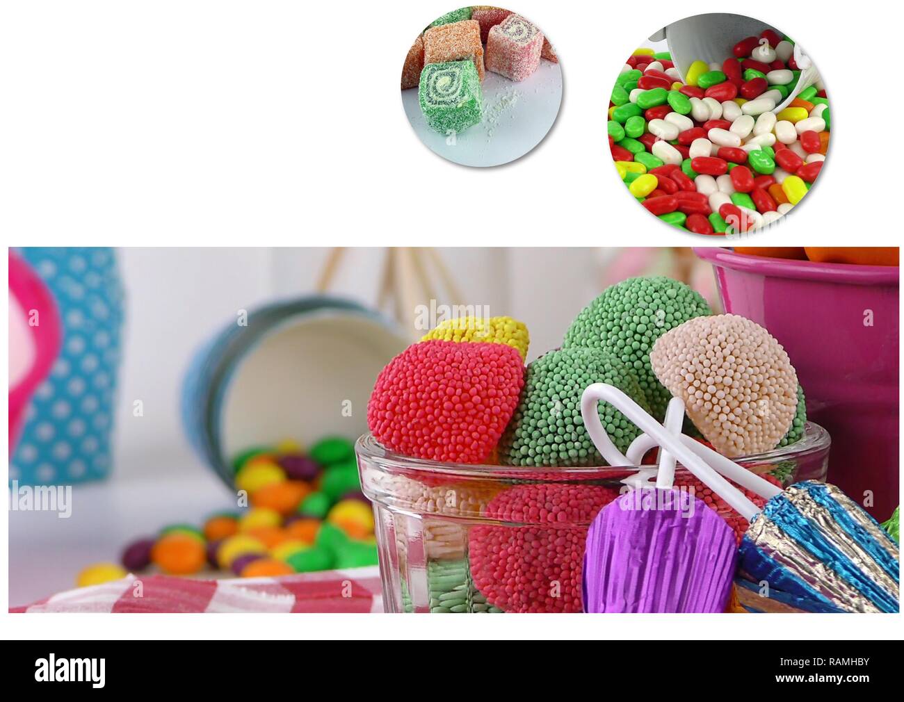 Candy Sweet Lolly Sugary Collage Photo Stock Photo - Alamy