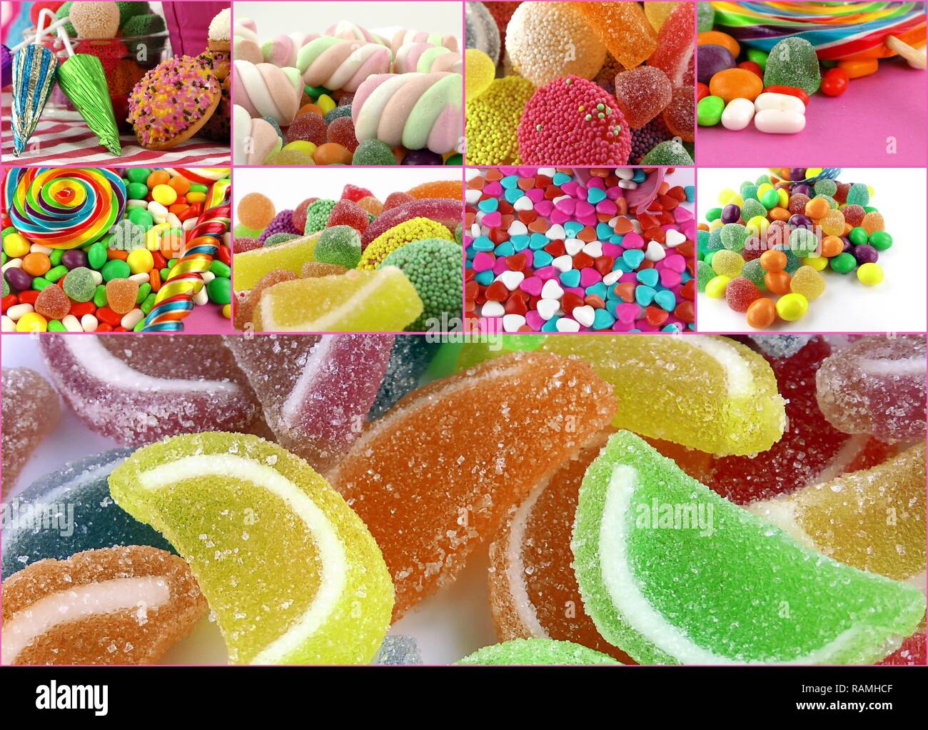 Candy Sweet Lolly Sugary Collage Photo Stock Photo - Alamy