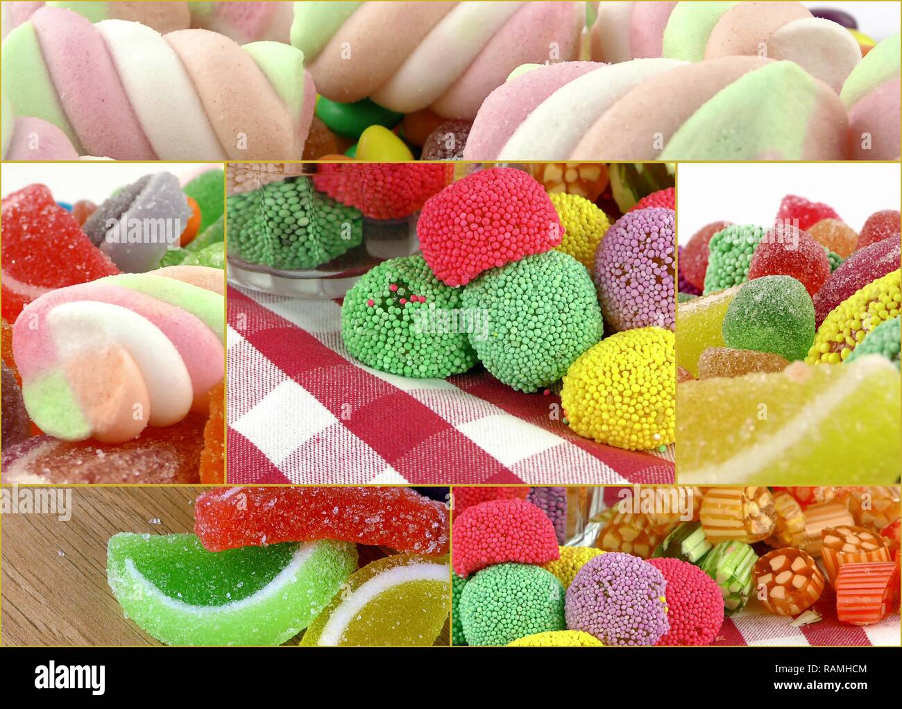 Candy Sweet Lolly Sugary Collage Photo Stock Photo - Alamy