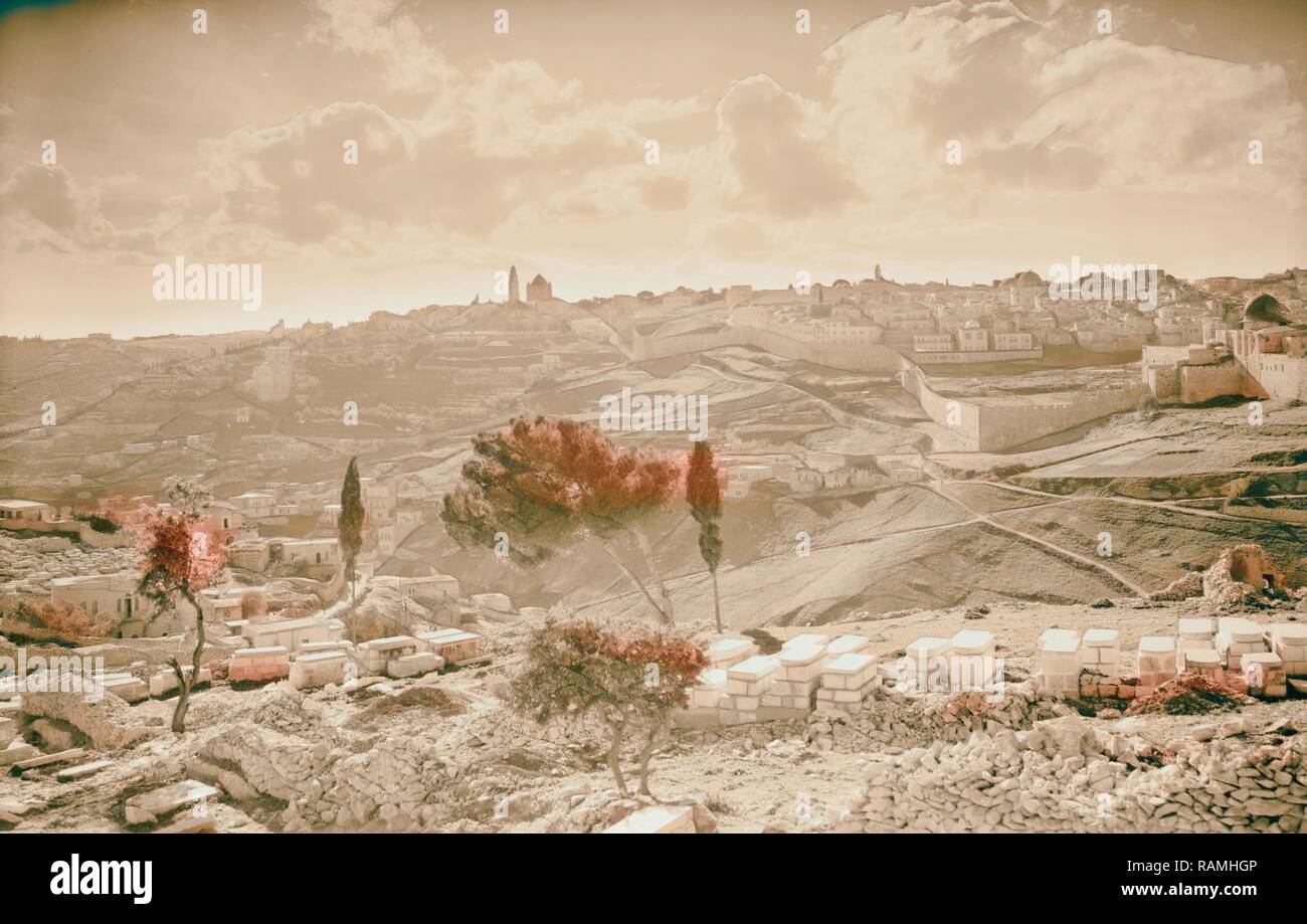 Art photos of Jerusalem from southern slopes of Olivet above Jericho Rd ...
