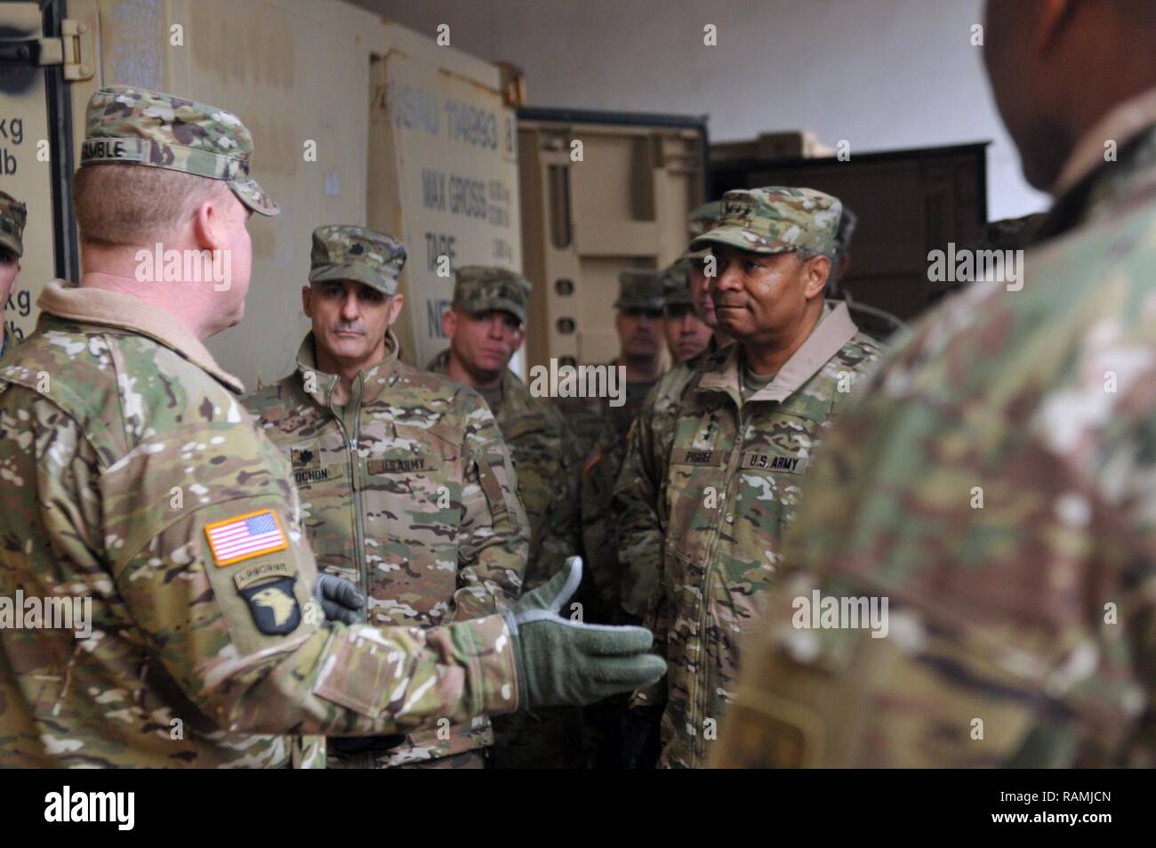 Maj. Gen. Duane A. Gamble (far left), commanding general, 21st Theater ...
