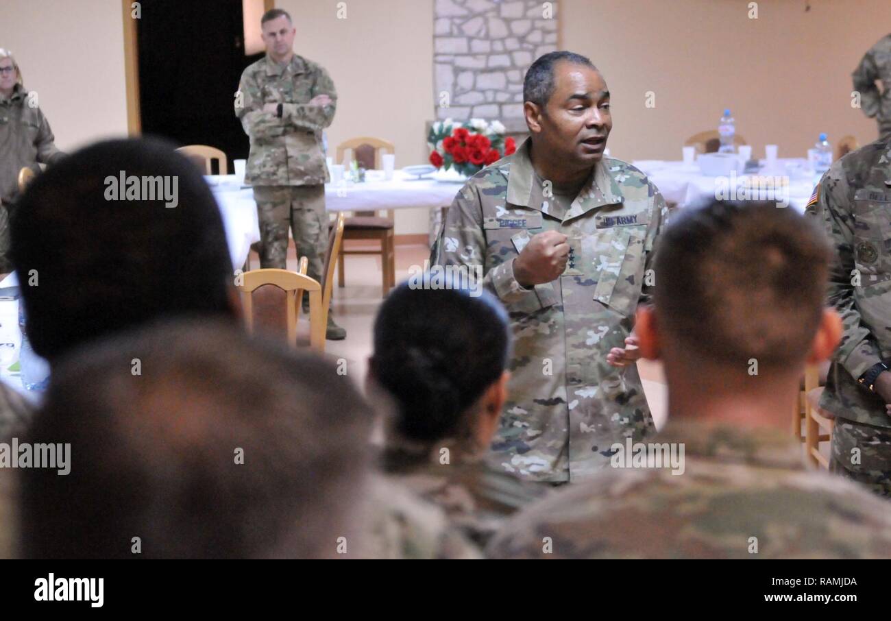 Lt. Gen. Aundre F. Piggee, deputy chief of staff, Army G-4 speaks to ...