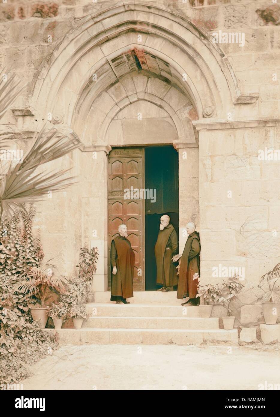 Crusader church at Abou Gosh (Kirjath Jearim). North entrance to church ...