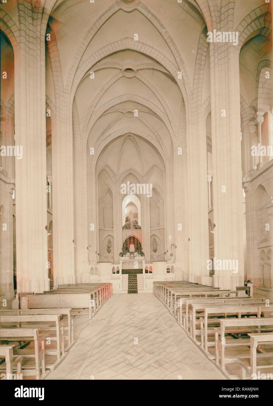 French church and orphanage of 'Jesus Adolescent' in Nazareth. Interior ...