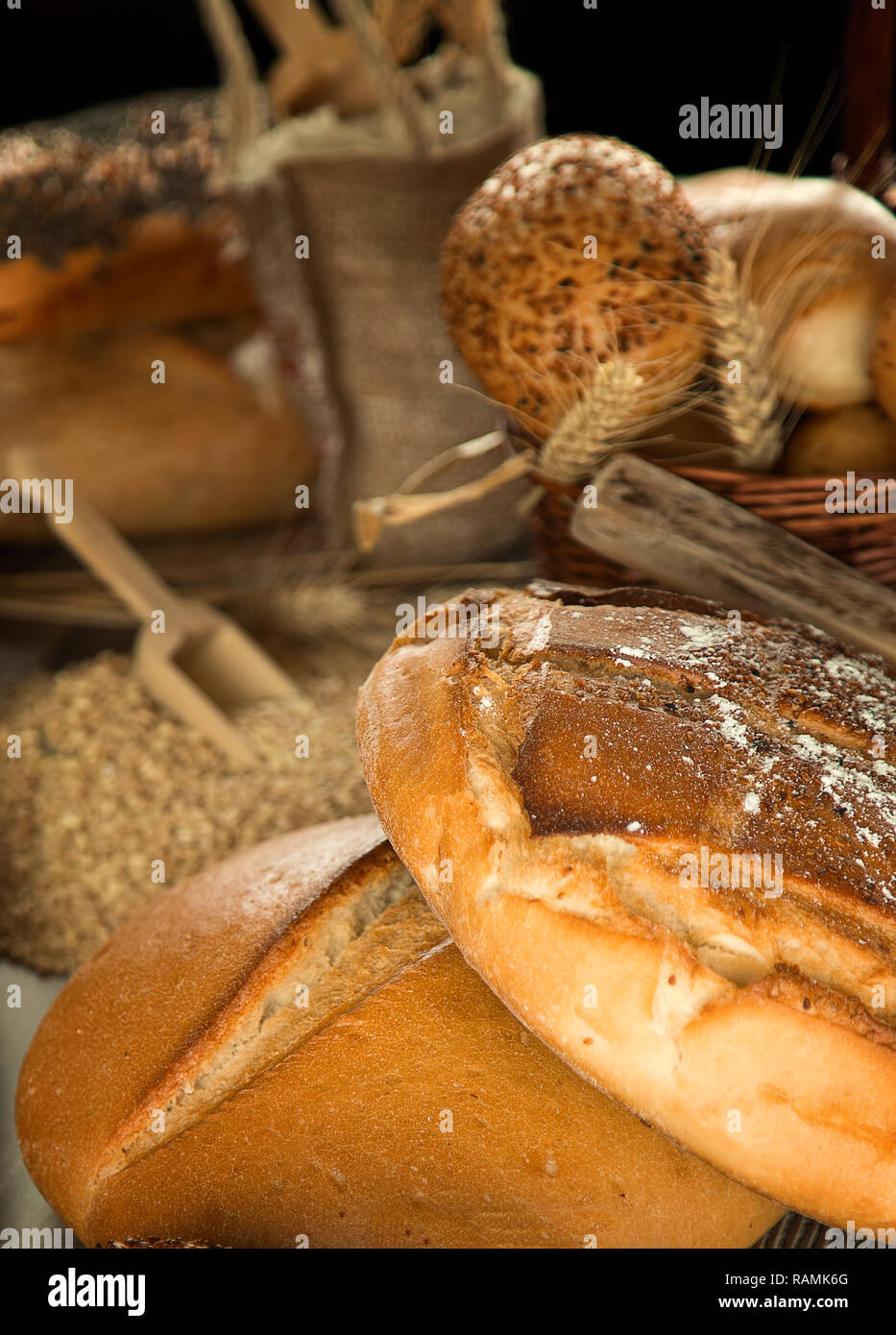 Delicious Fresh Bread Food Concept. Looks Delicious and Warm Stock ...
