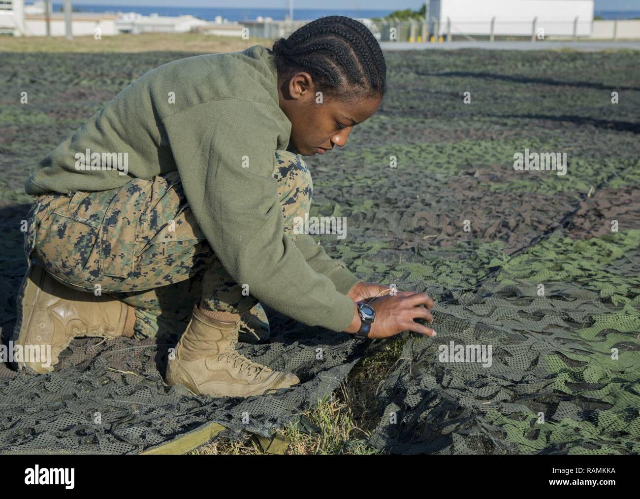 U.S Marine PFC Monique Blanding with Food Service Company, Headquarters ...