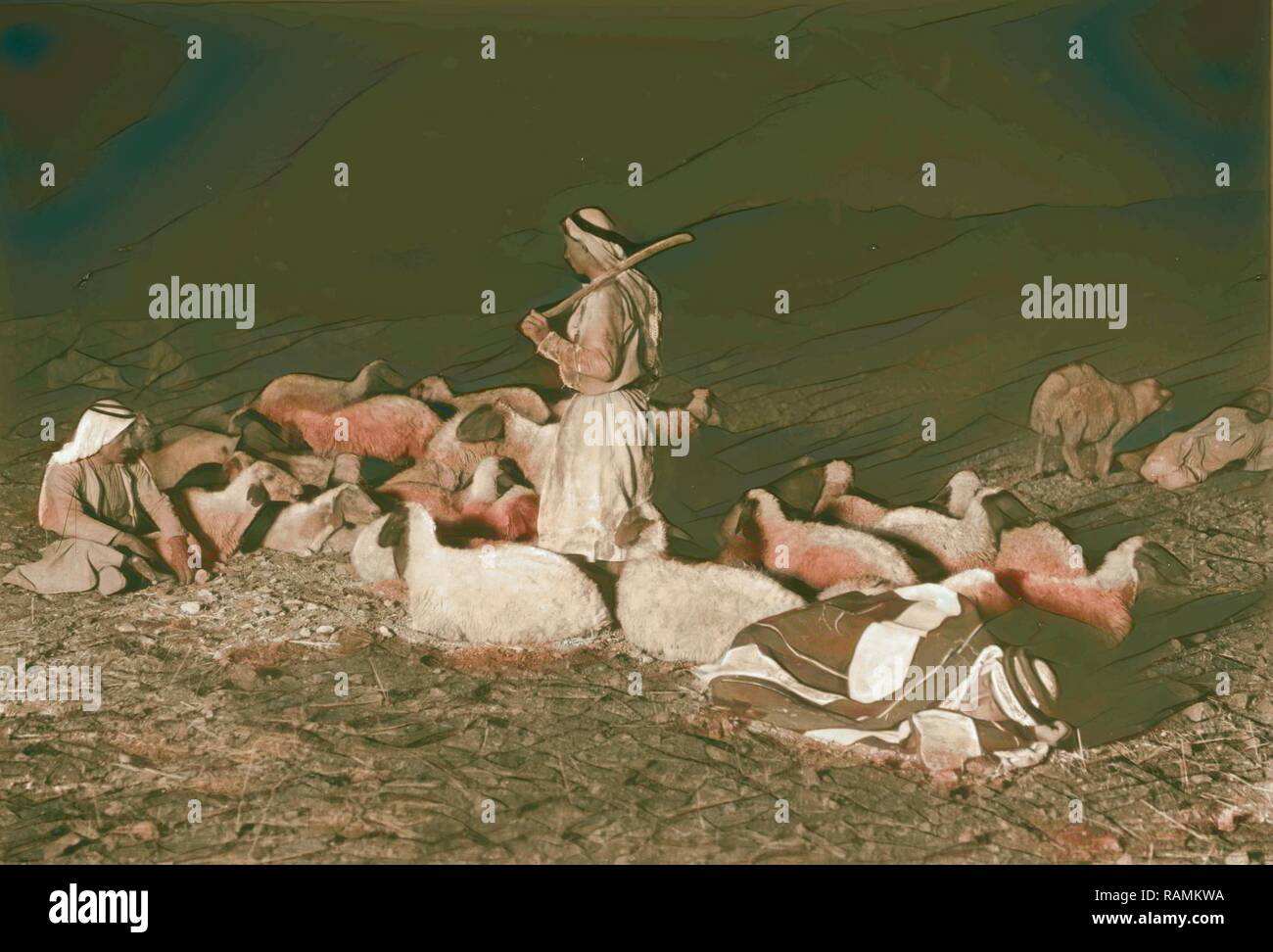 While shepherds watched their flocks hi-res stock photography and ...