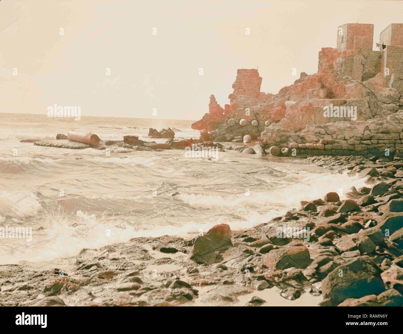 Caesarea. Ruins of ancient sea-front from where Paul set sail for Rome ...