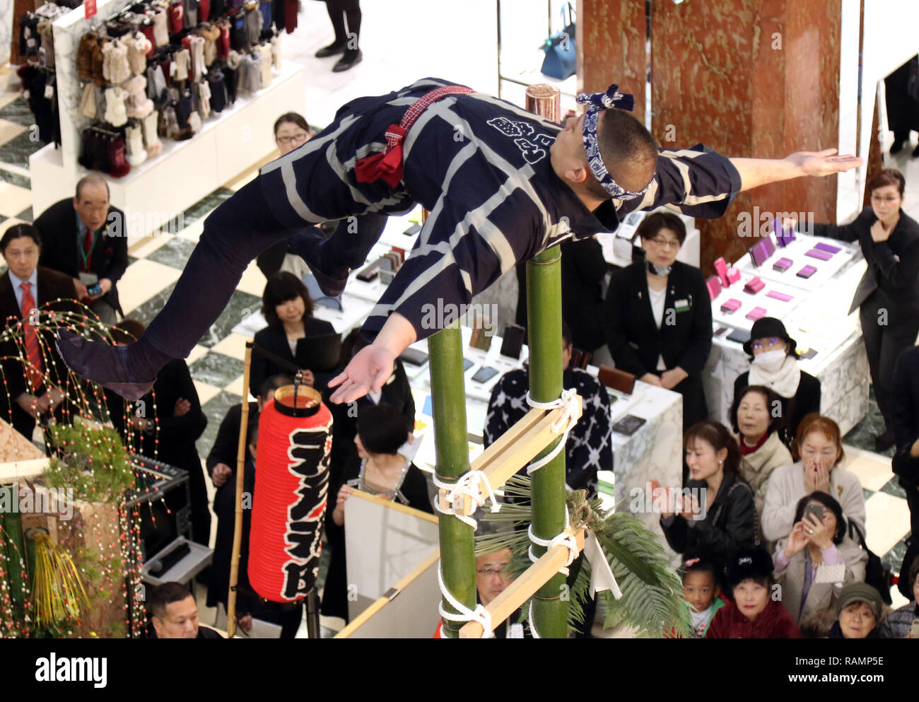 Tokyo, Japan. 4th Jan, 2019. Dressed in traditional Japanese fire ...