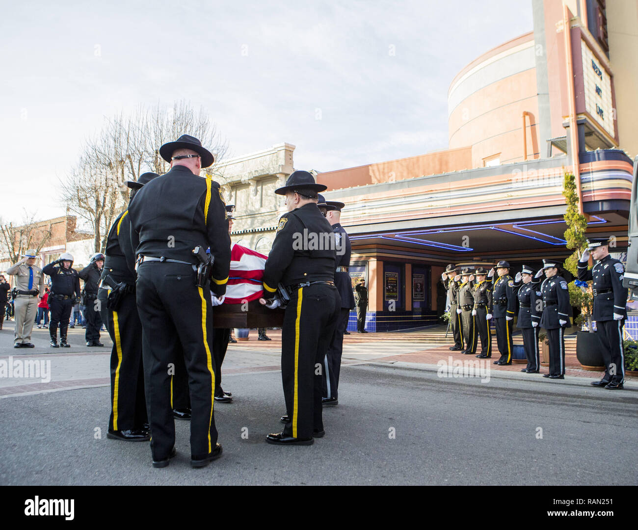 Modesto, California, U.S.A. 4th Jan, 2019. Honor Guard members from ...