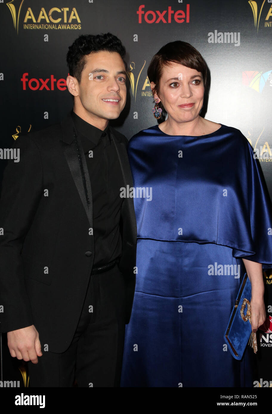 West Hollywood, Ca. 4th Jan, 2019. Rami Malek, Olivia Colman, at the ...