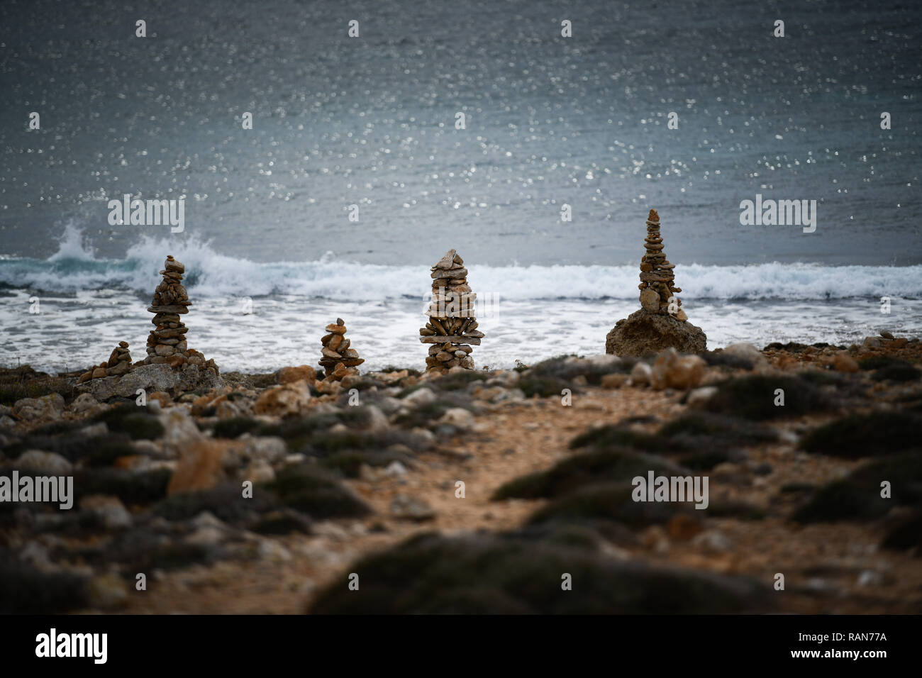 Stone towers in the cape Greco, republic Cyprus, Steintuerme am Cape ...