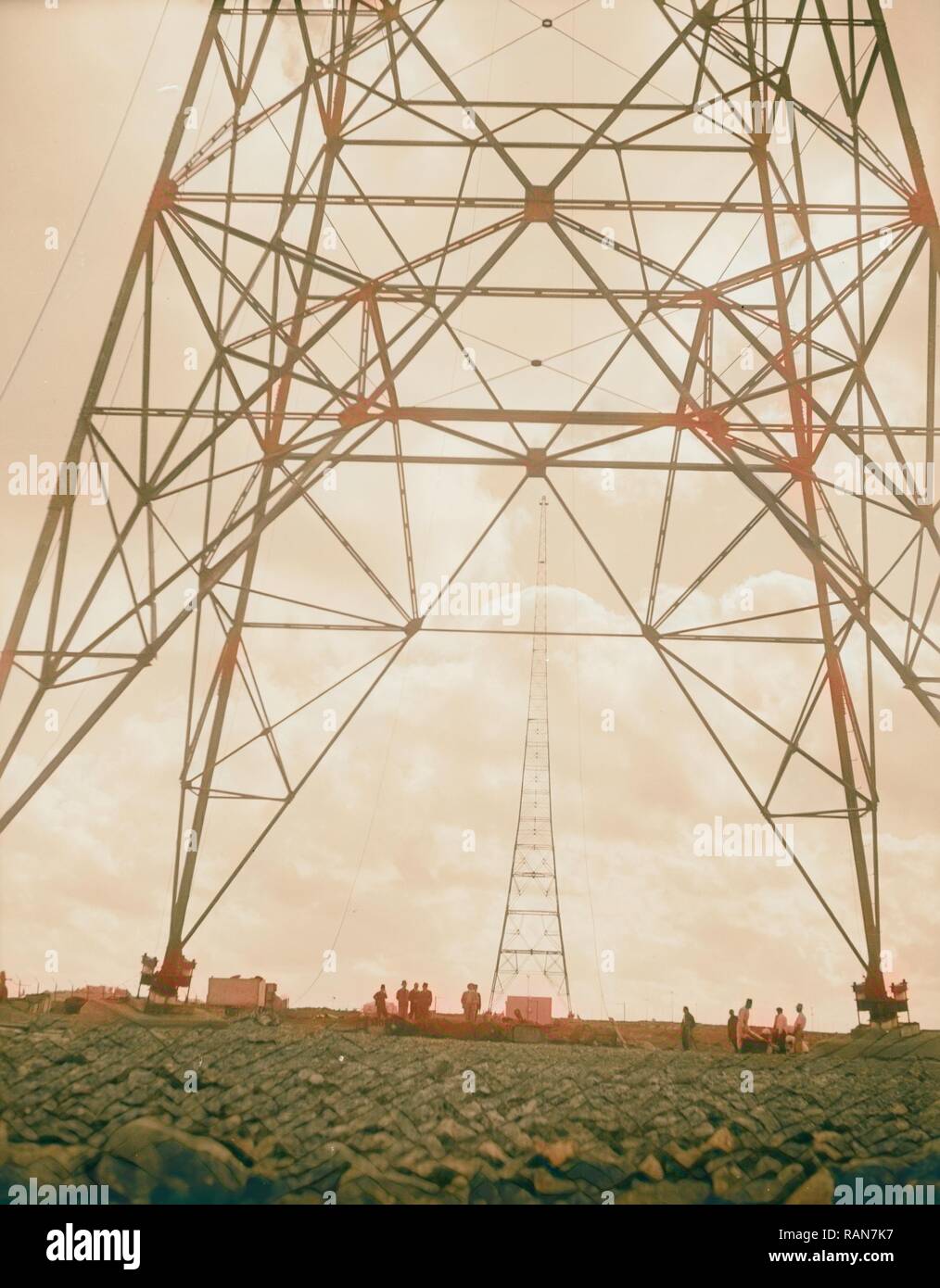 international broadcasting station, Ramallah Various of tower Close up ...