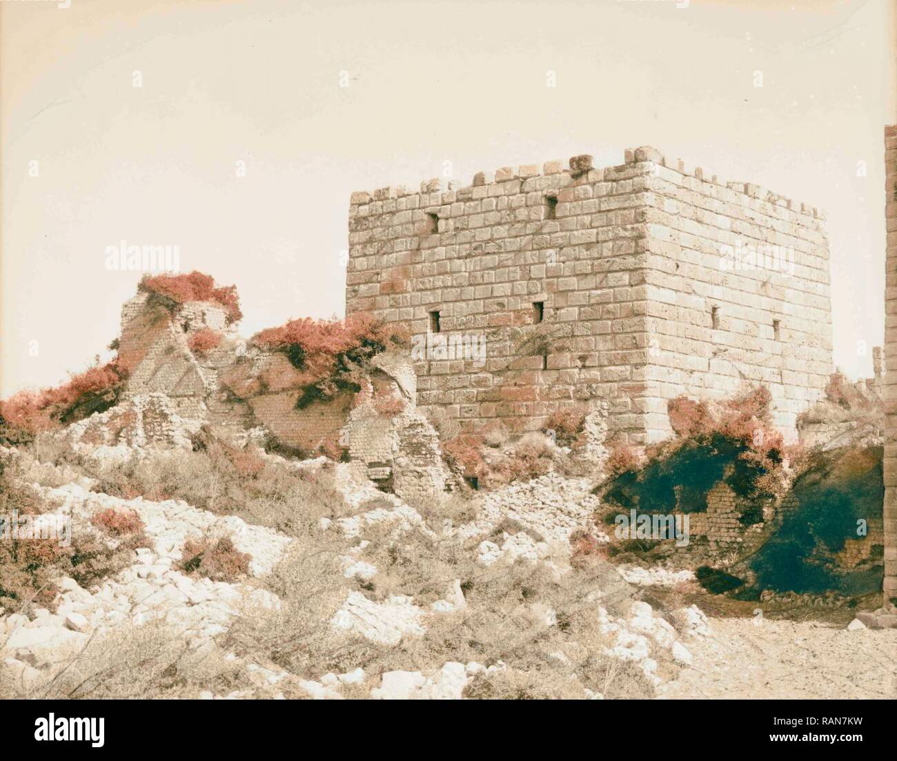 Sahyun Castle. Probably Saladin's tower. 1934, Syria, Sahyun ...