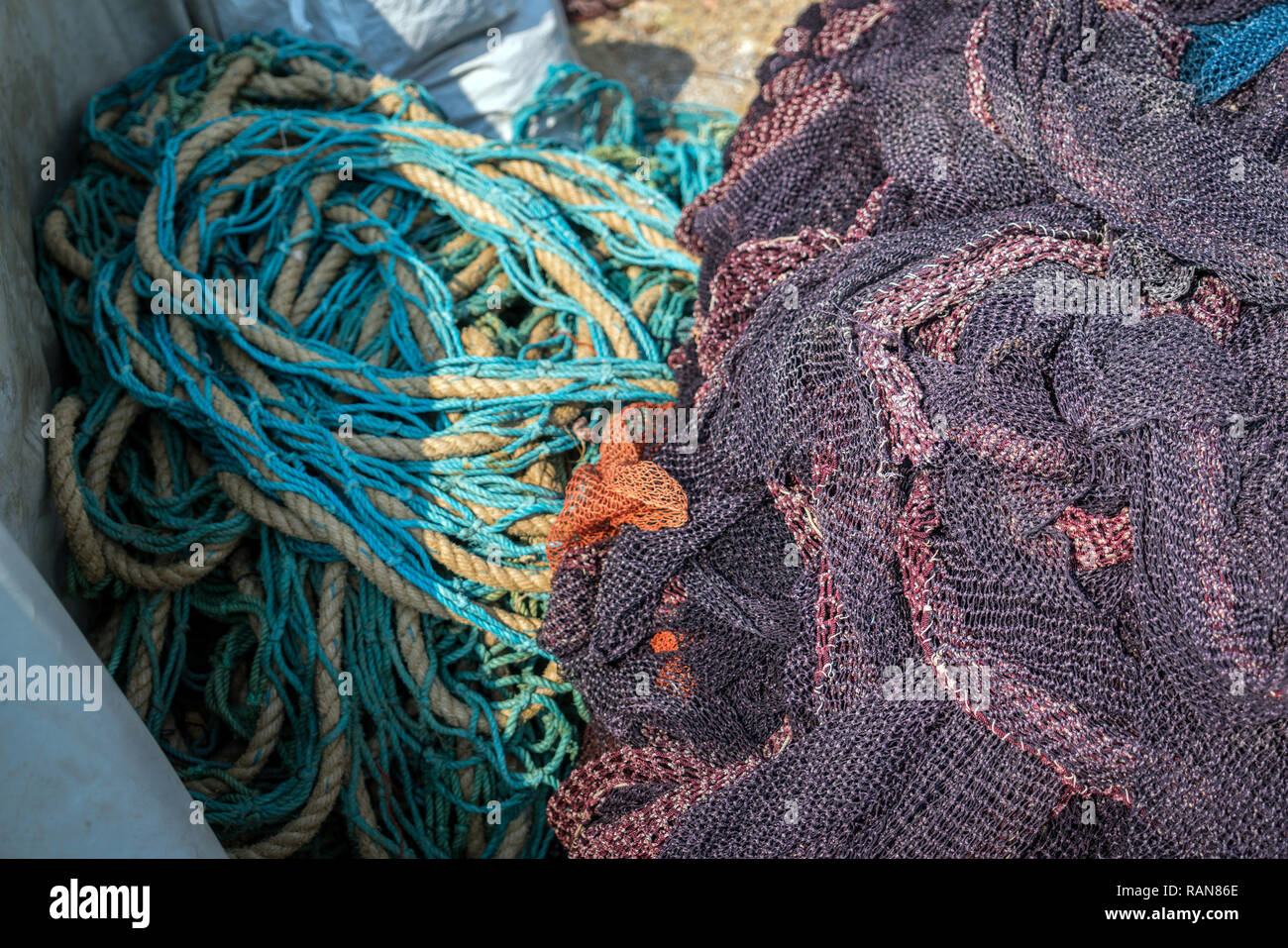 Industrial Fishing Equipment Fishnets and Fishing Lines Stock Photo - Alamy