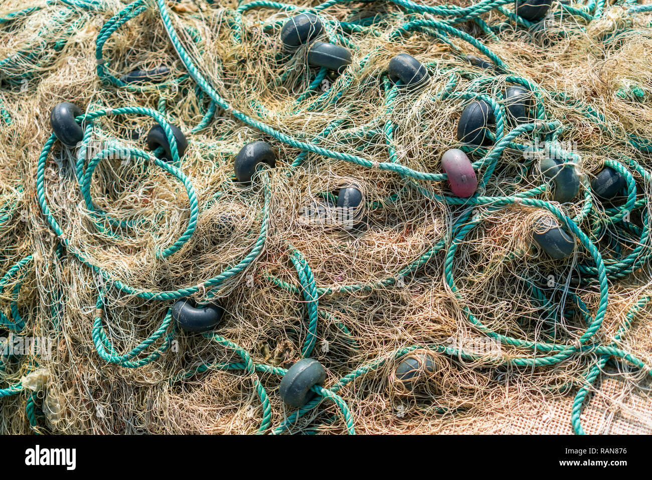Industrial Fishing Equipment Fishnets and Fishing Lines Stock Photo - Alamy