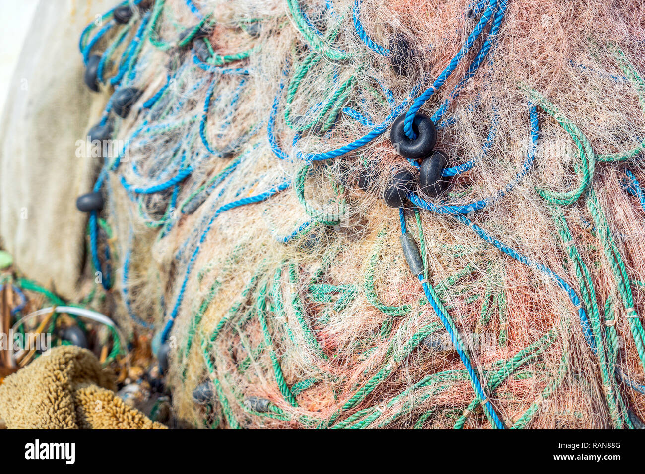 Industrial Fishing Equipment Fishnets and Fishing Lines Stock Photo - Alamy