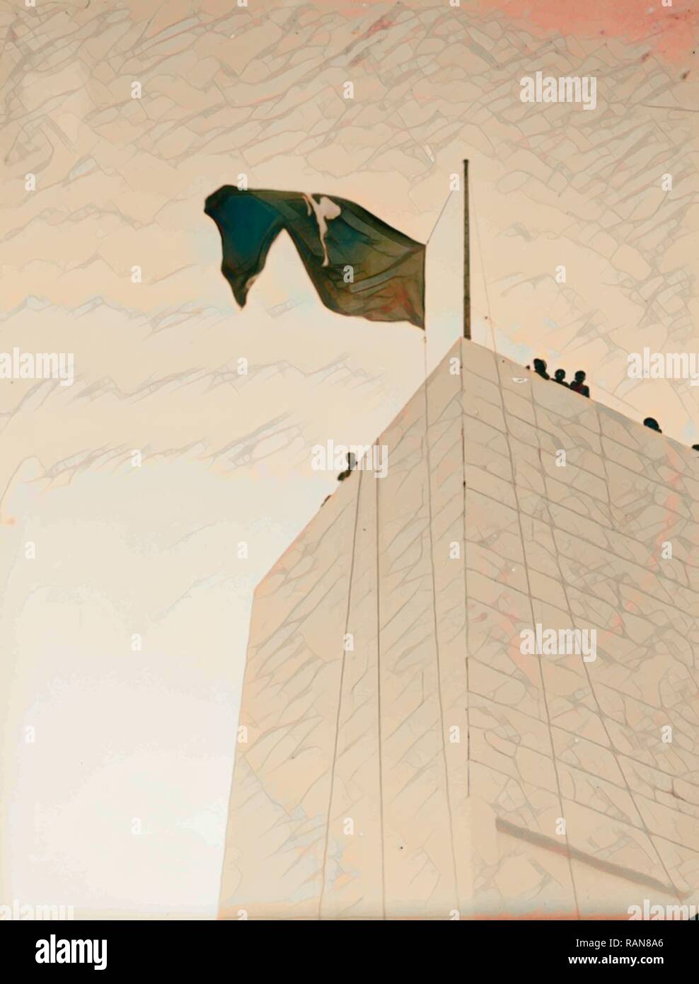 Opening of Levant Fair. April 30, 1936. Hoisting of Levant fair flag ...