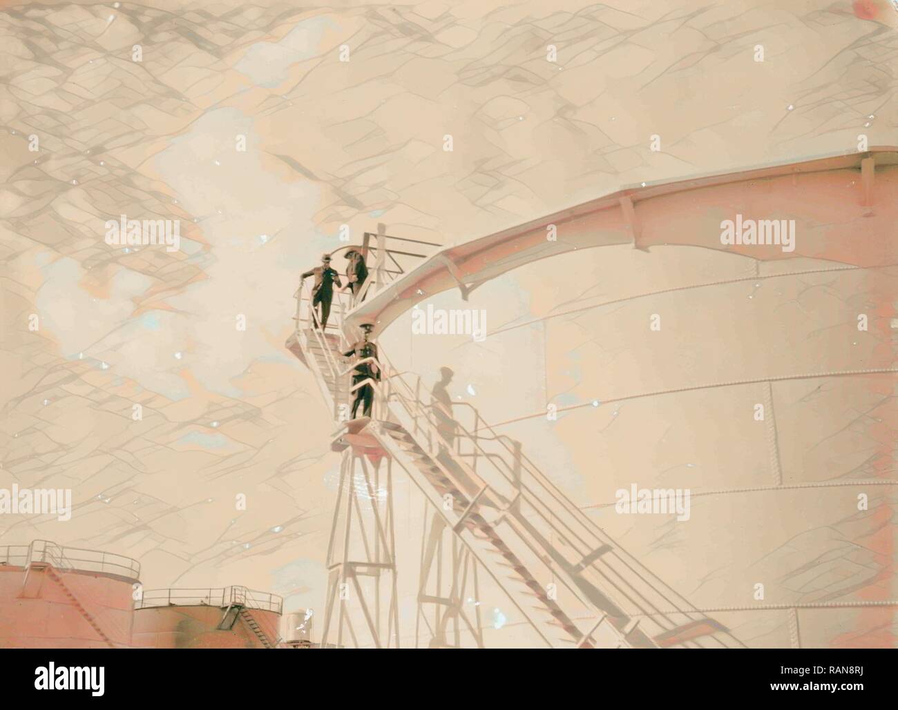 Opening day of Shell at Haifa. 1934, Israel. Reimagined by Gibon ...