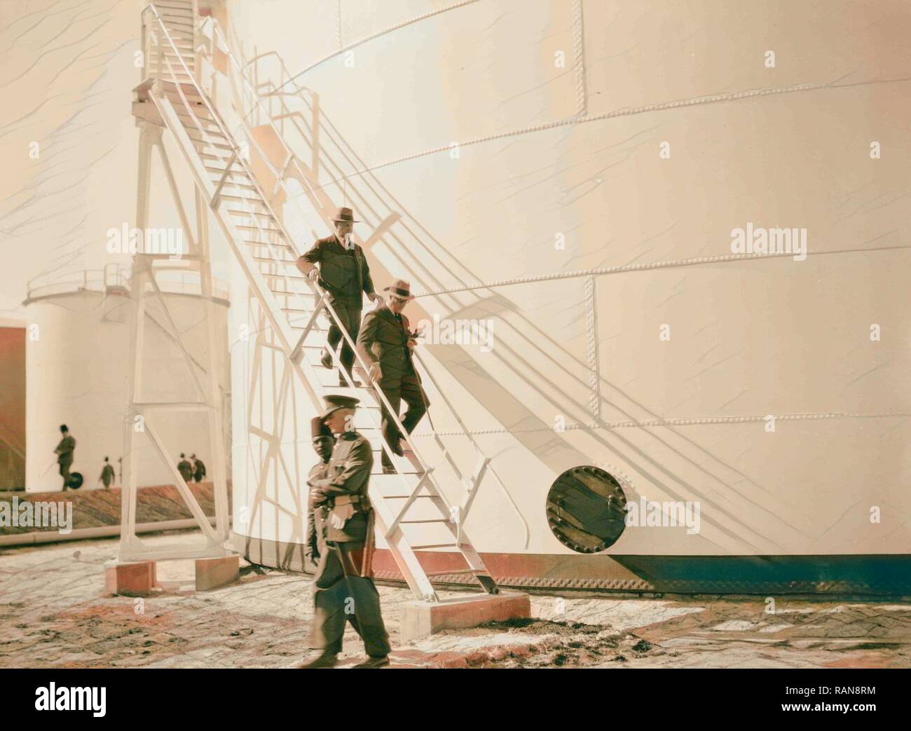 Opening day of Shell at Haifa. 1934, Israel. Reimagined by Gibon ...