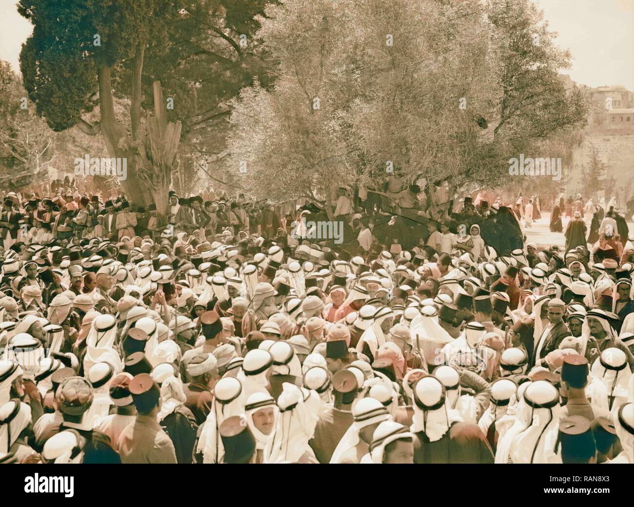 Nebi Musa, 1937 at shrine and Jerusalem, Israel. Reimagined by Gibon ...