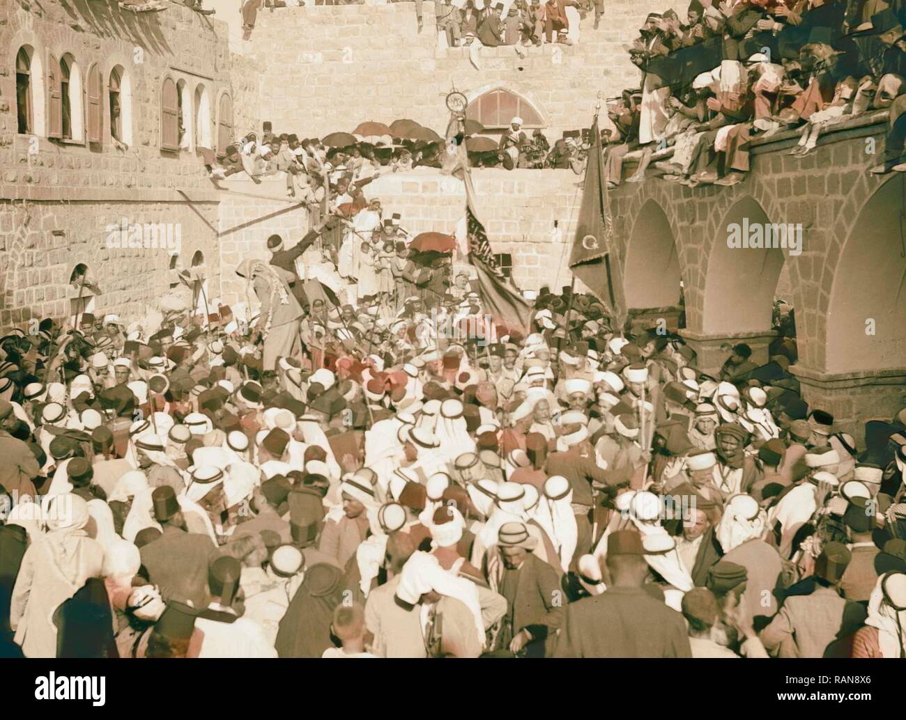 Nebi Musa, Jerusalem, procession at the shrine of Nebi Musa. 1937, West ...
