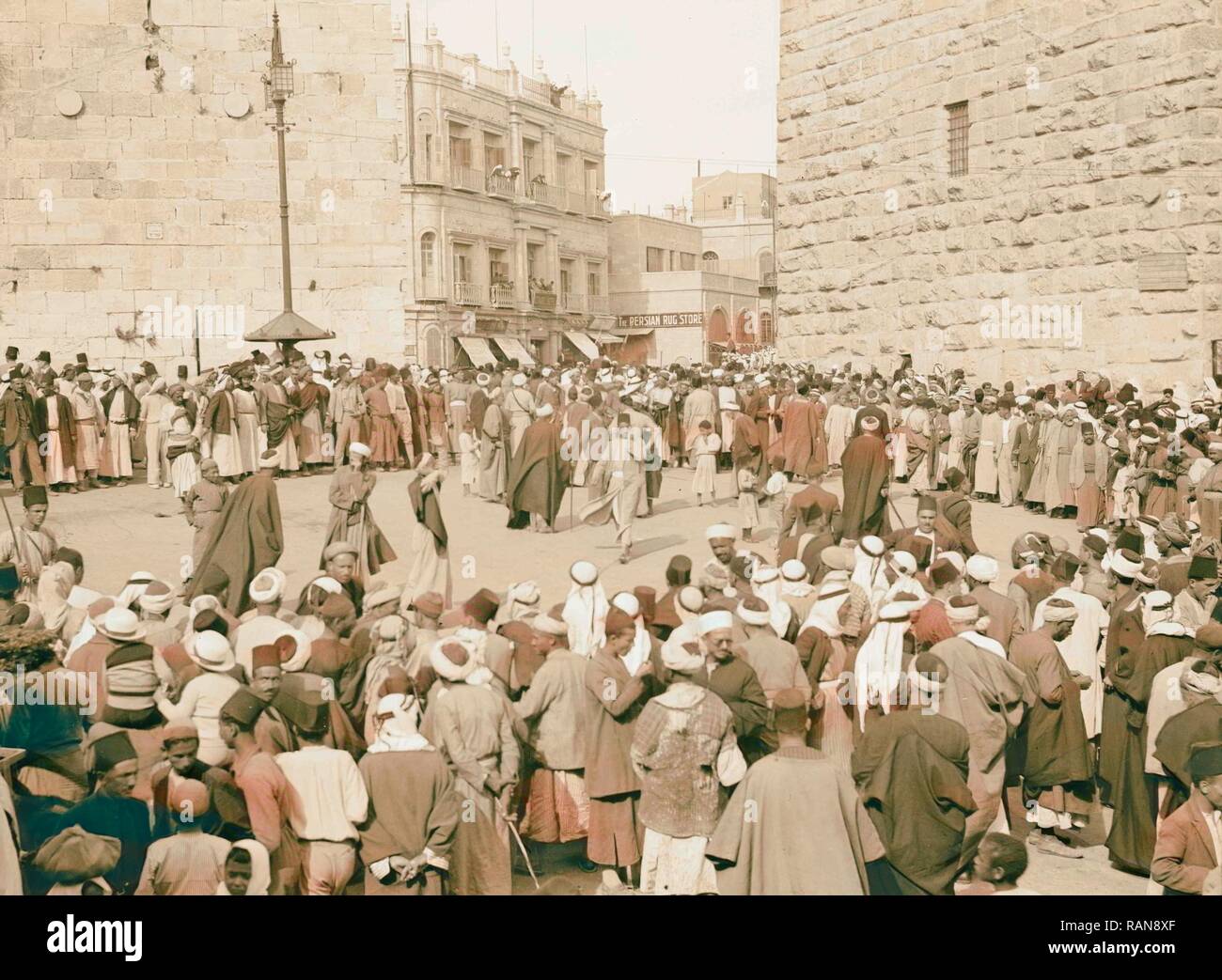 Nebi Musa, 1937, at shrine, procession with American Colony store in ...