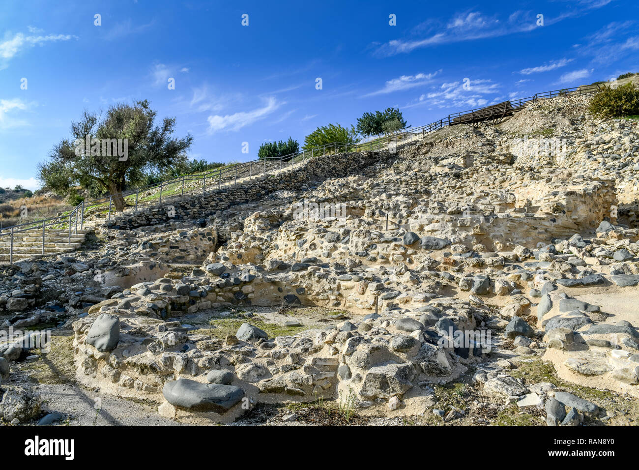 Stone Age excavation site Chirokitia, Cyprus, Steinzeitliche ...