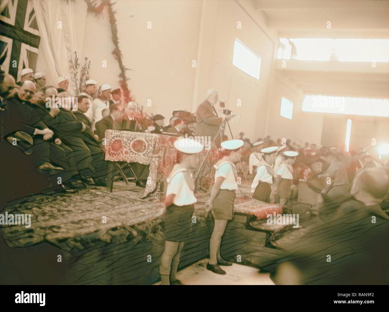 Official opening of Tel Aviv Port. Mr. I. Ben Zvi of Va'ad Le'umi ...