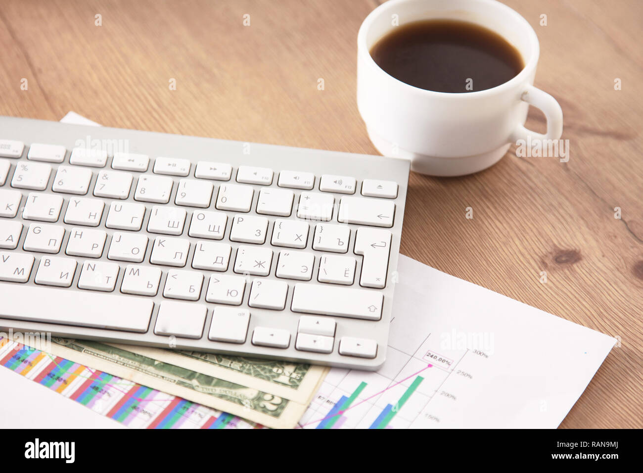 A cup of coffee on the office table Stock Photo - Alamy
