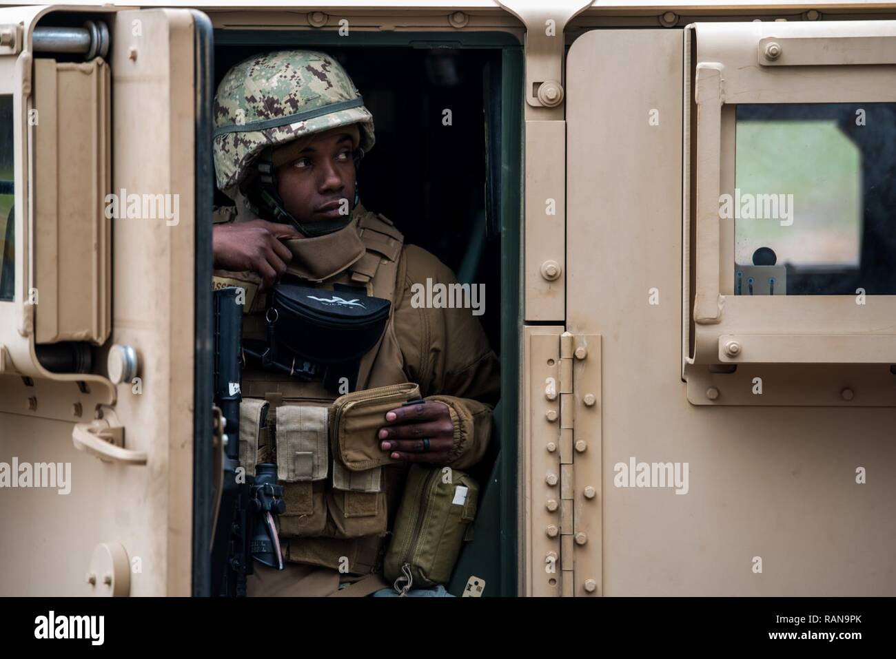 Yeoman 1st Class Mark Massey, from Naval Mobile Construction Battalion ...