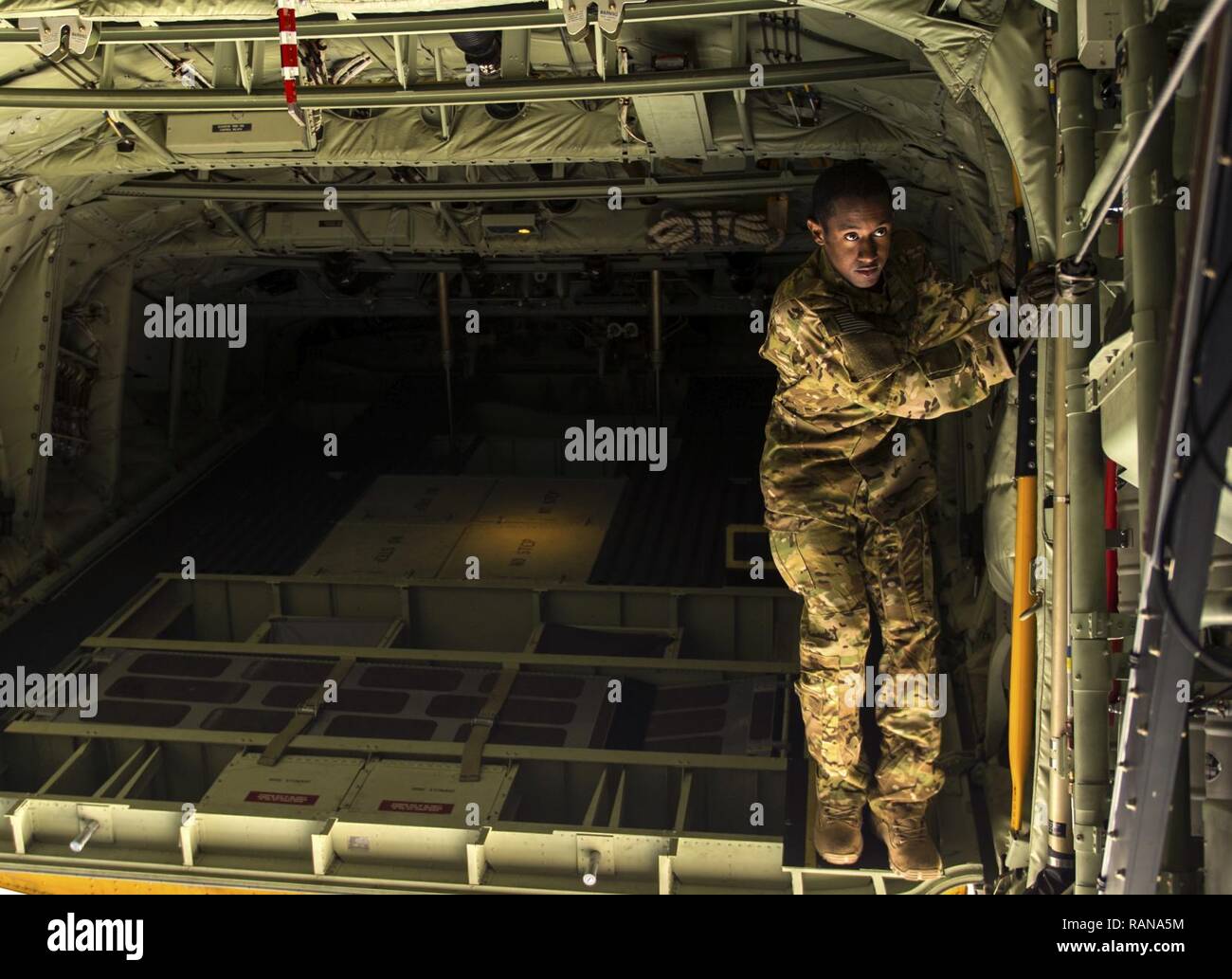 A U.S. Air Force loadmaster from the 27th Special Operations Wing ...