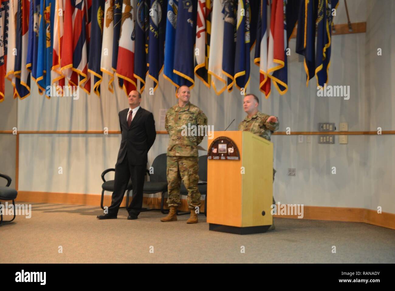 U.S. Army Lt. Col Walter L. Flinn and 1st. Sgt. Kelly from the 322nd ...