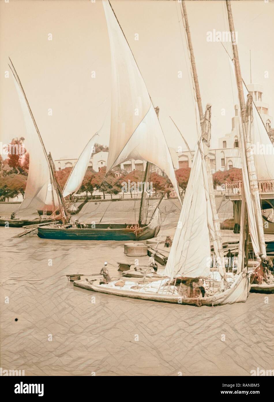 River scenes. The Nile. Craft pasing through open bridge. 1934, Egypt ...