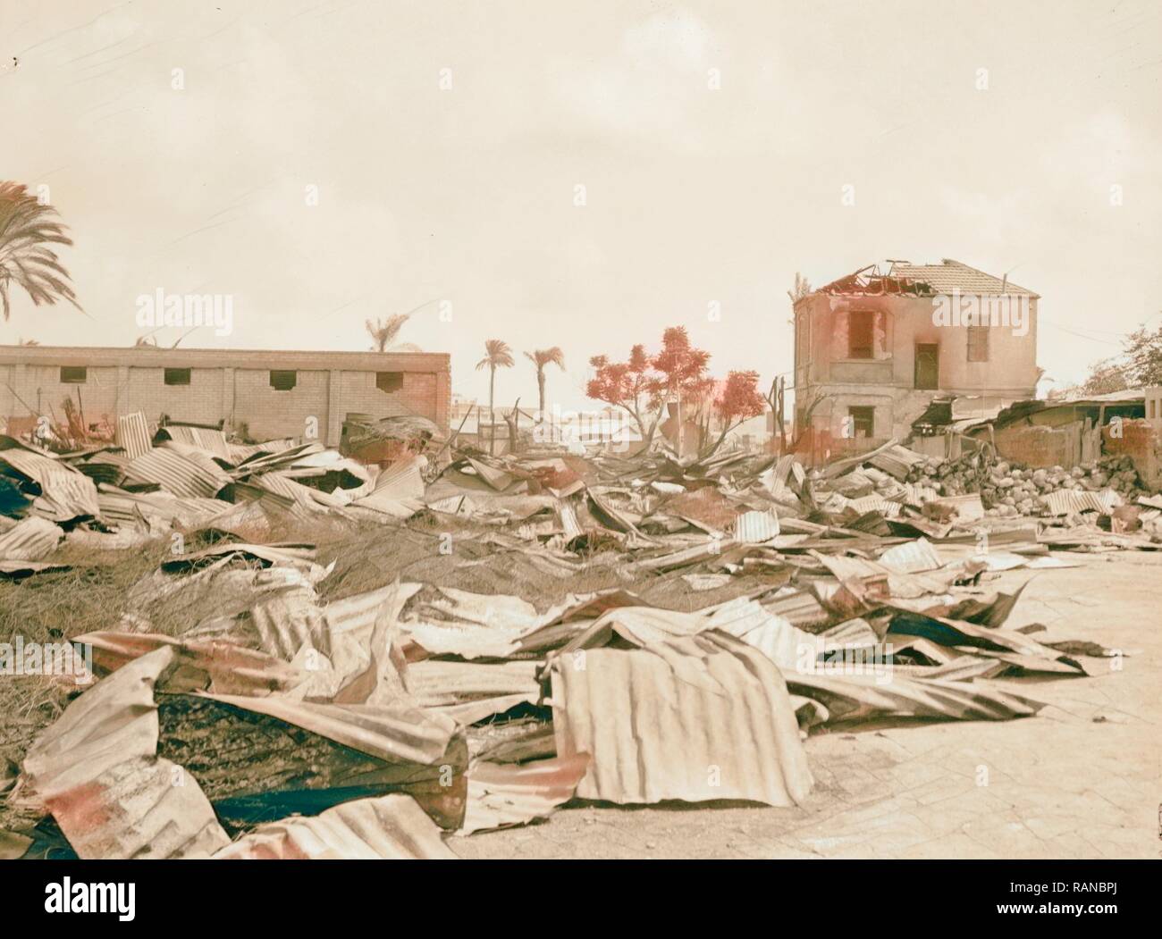Palestine disturbances during summer 1936 Jaffa Jewish lumber yard ...