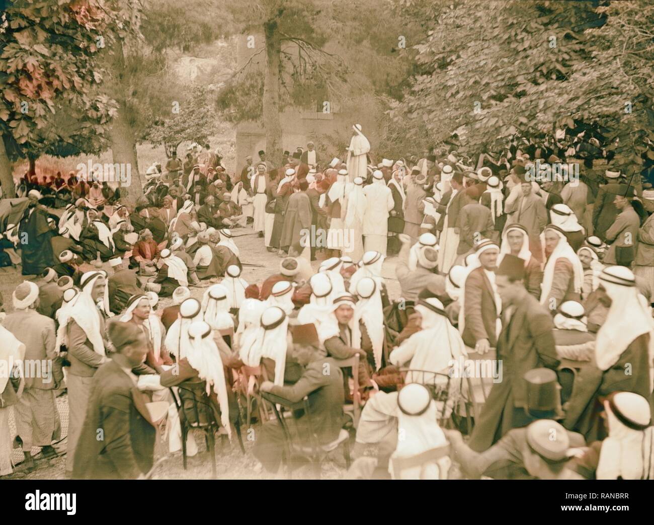 Palestine disturbances 1936 Arab gathering at Abou Ghosh. 1936, Israel ...