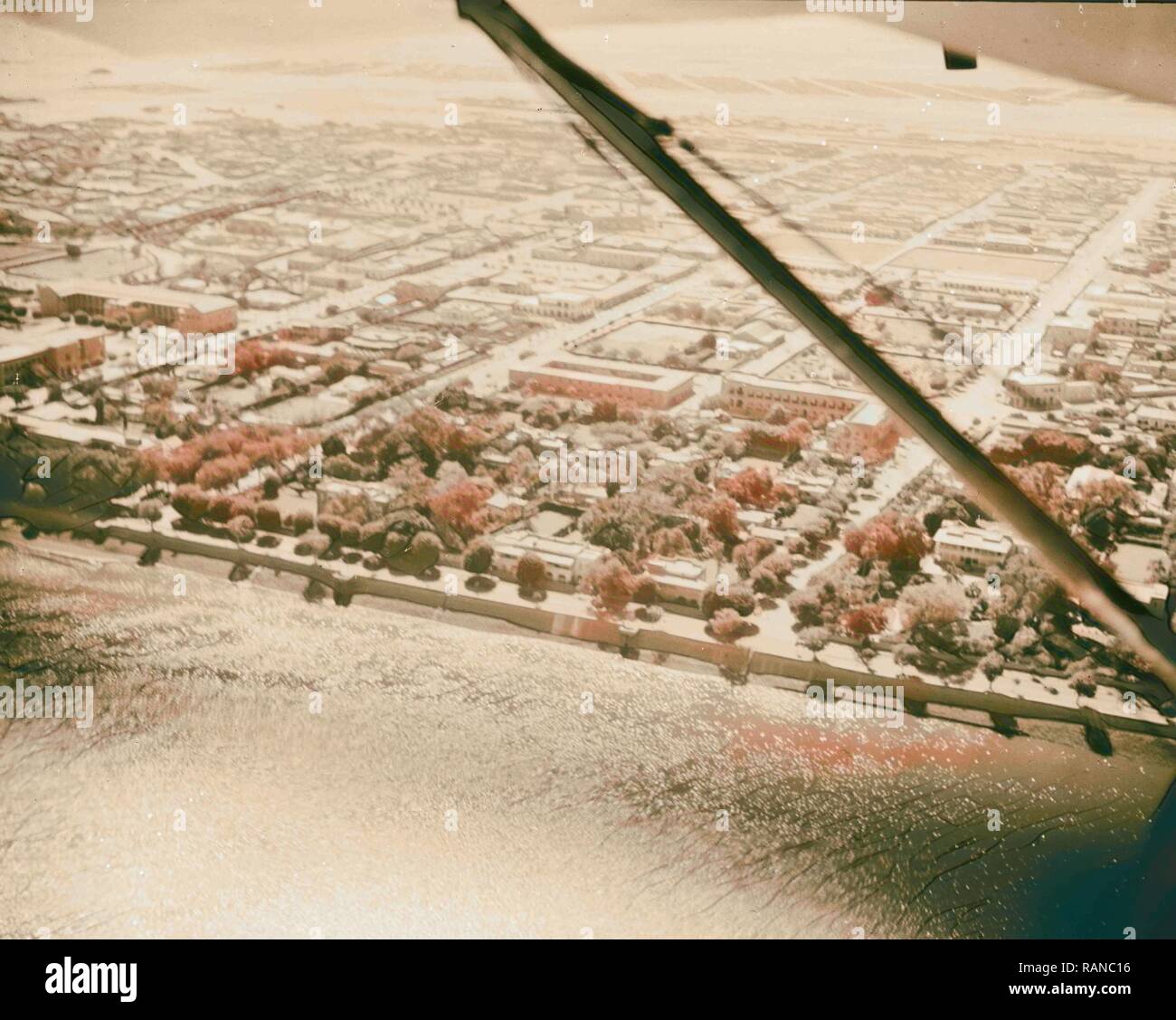 Sudan. Khartoum. River in foreground. 1936, Sudan, Khartoum. Reimagined ...